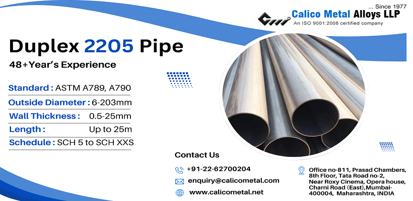 Duplex Steel 2205 Seamless Pipe | Duplex S32205 Pipe Supplier.