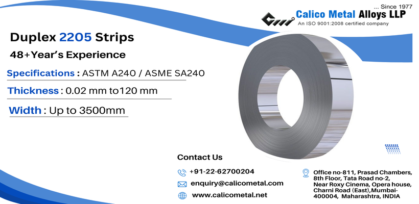 Duplex Steel 2205 Strips | UNS S31803/S32205 Strip Supplier & Manufacturer