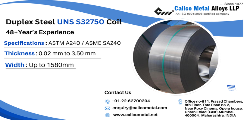 ASTM A240 UNS S32750 coil, ASME SA240 UNS S32750 Coils Manufacturer
